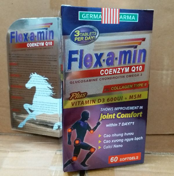 Flex-a-min glucosamin giảm đau tái tạo mô sụn khớp hộp 60v - Hồ sơ sức khỏe