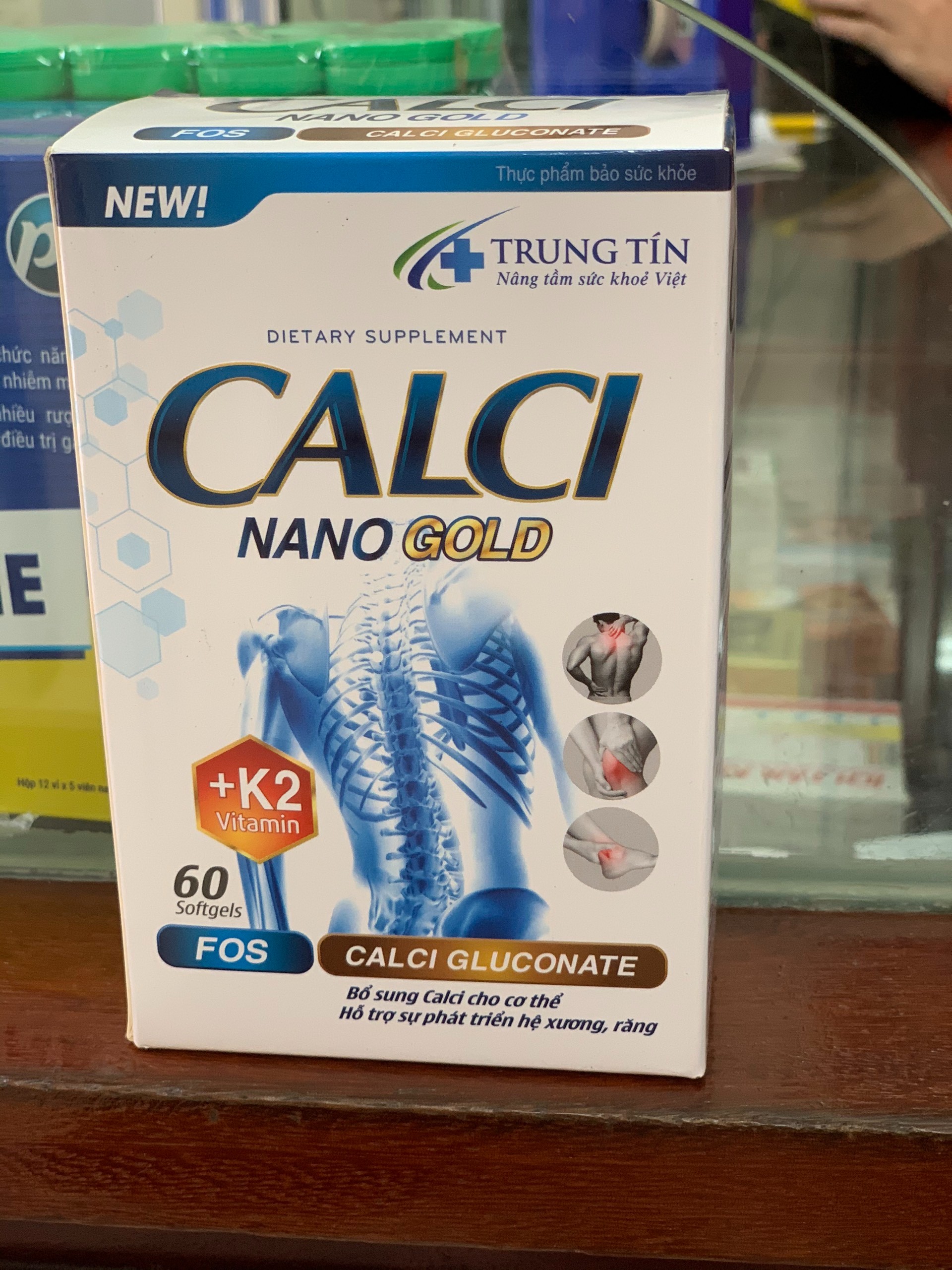 CALCI NANO GOLD- lọ 60 viên-giúp bổ sung calci cho cơ thể - Hồ sơ sức khỏe