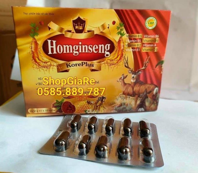 Homginseng Koreplus Viên Tăng Lực Nhân Sâm Giúp Bồi Bổ Cơ Thể Ăn Ngủ ...