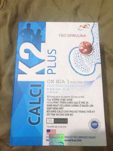 Calci K2 Plus Giúp Xương Chắc Khỏe Và Bổ Sung Canxi Và Vitamin D3 hộp ...