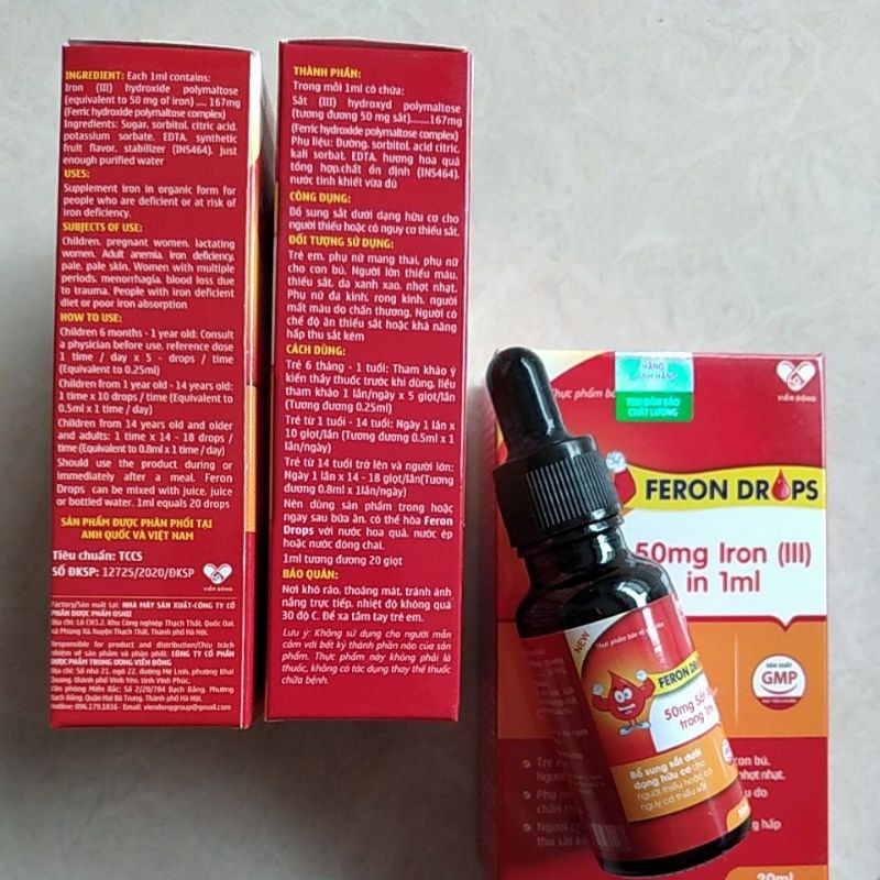 FERON DROPS sắt hữu cơ nhập khẩu ITALYA dạng nhỏ giọt thơm ngon dễ uống ...