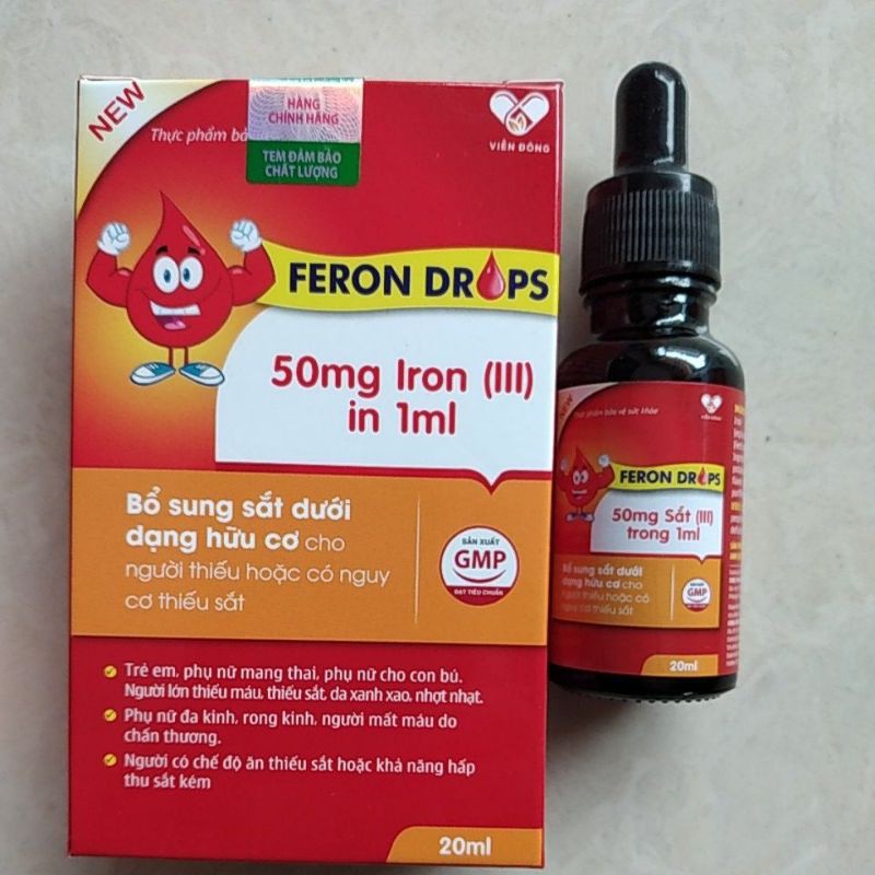 FERON DROPS sắt hữu cơ nhập khẩu ITALYA dạng nhỏ giọt thơm ngon dễ uống ...