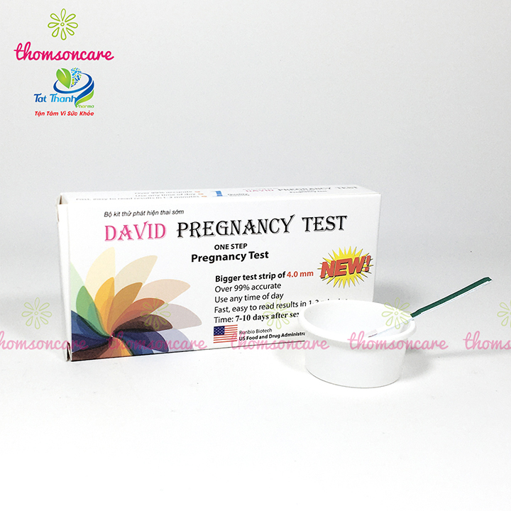 Que thử thai David Pregnancy Test phát hiện thai sớm che tên sản phẩm ...