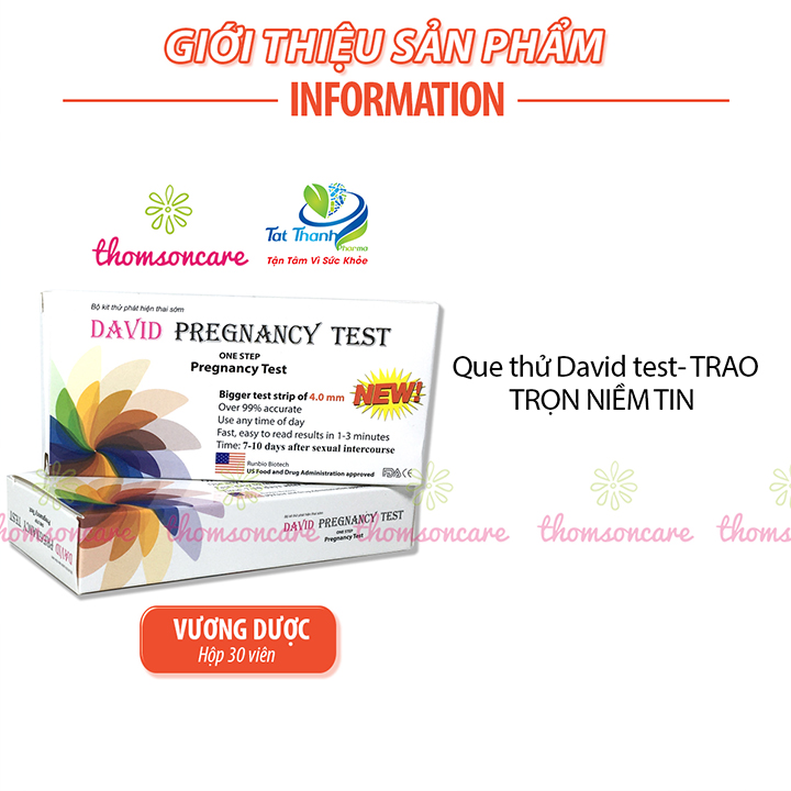 Que thử thai David Pregnancy Test phát hiện thai sớm che tên sản phẩm ...